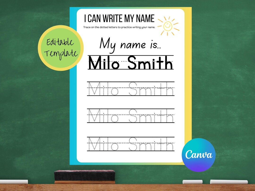 I Can Write My Name...tracing Name Paper, Preschool Paper, Tracing ...
