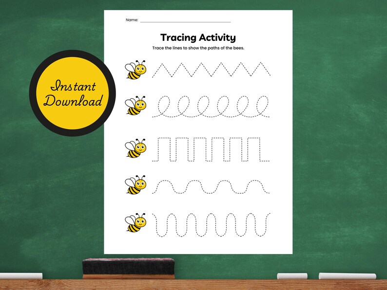 Printable Line Tracing Worksheet, Line Tracing, Preschool and ...