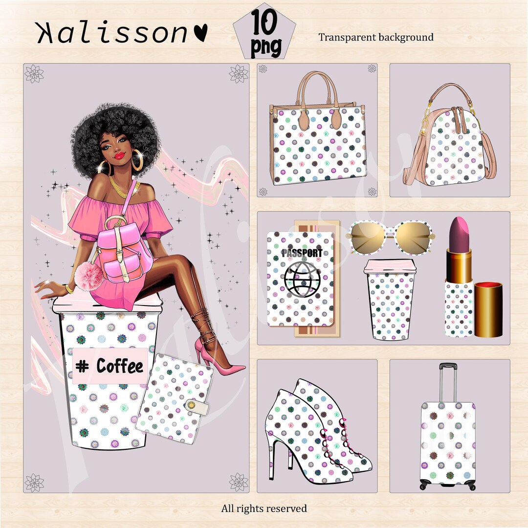 Coffee Girl Printable Design, Fashion Girl Planner, Coffee Lover ...