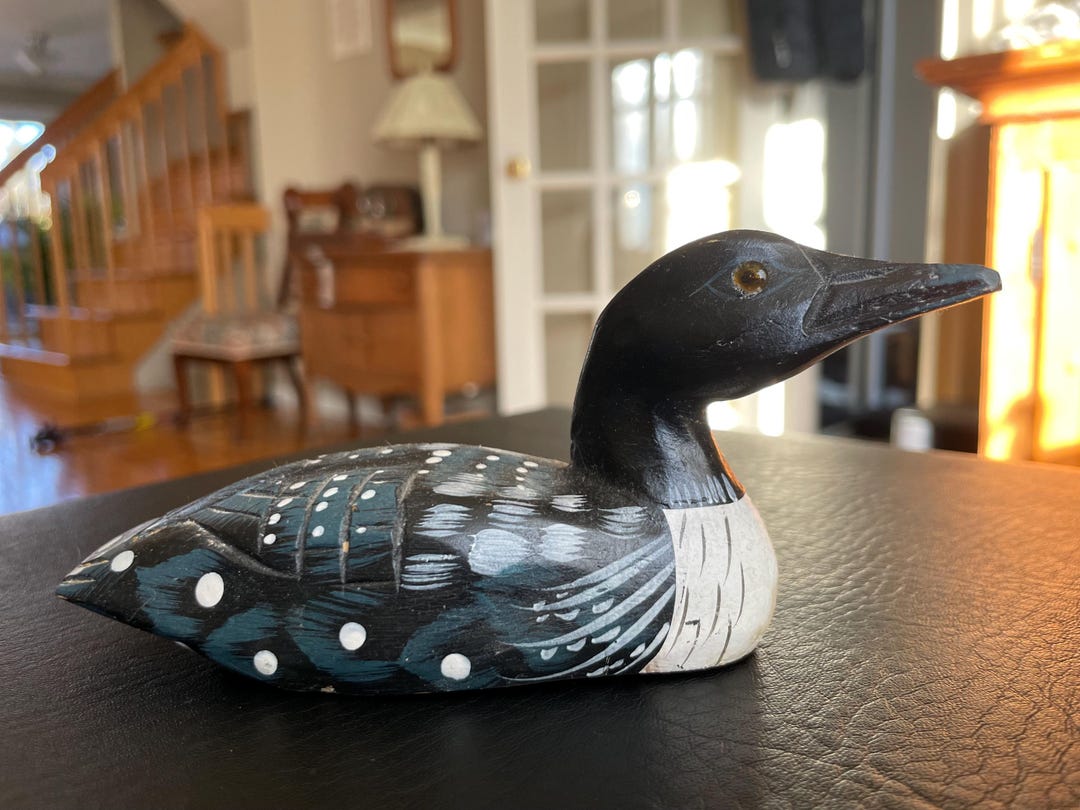 Vintage Hand-carved Miniature Loon Duck Decoy - Etsy