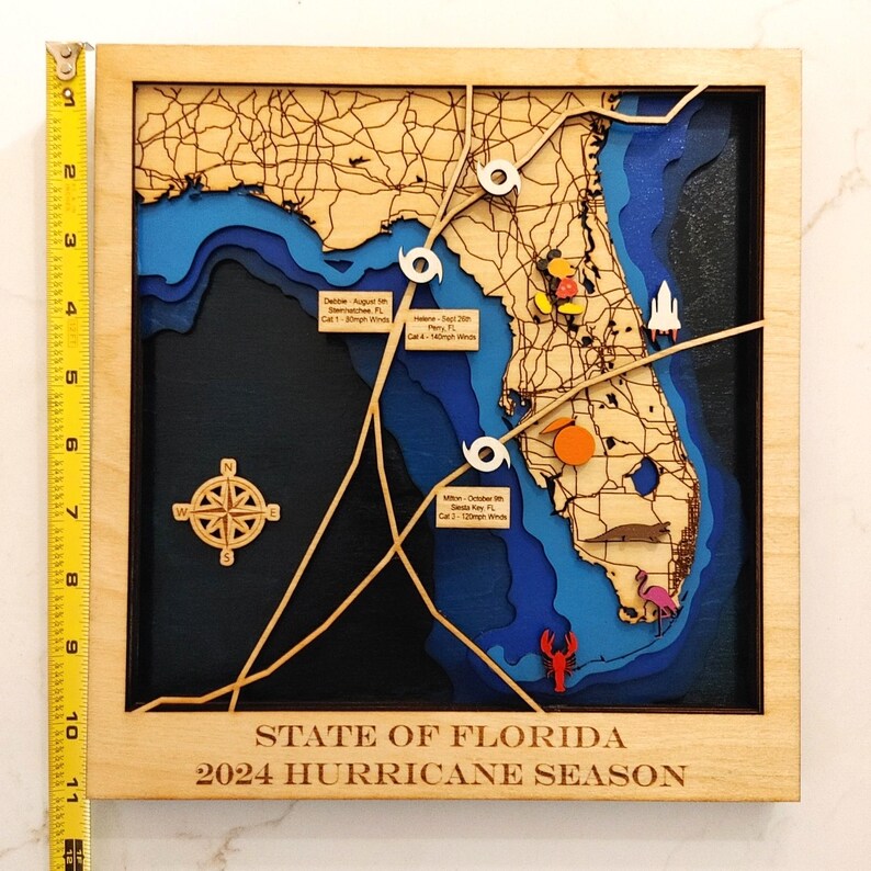 2022 or 2024 Florida Hurricane Season Multi-layer Laser Engraved ...