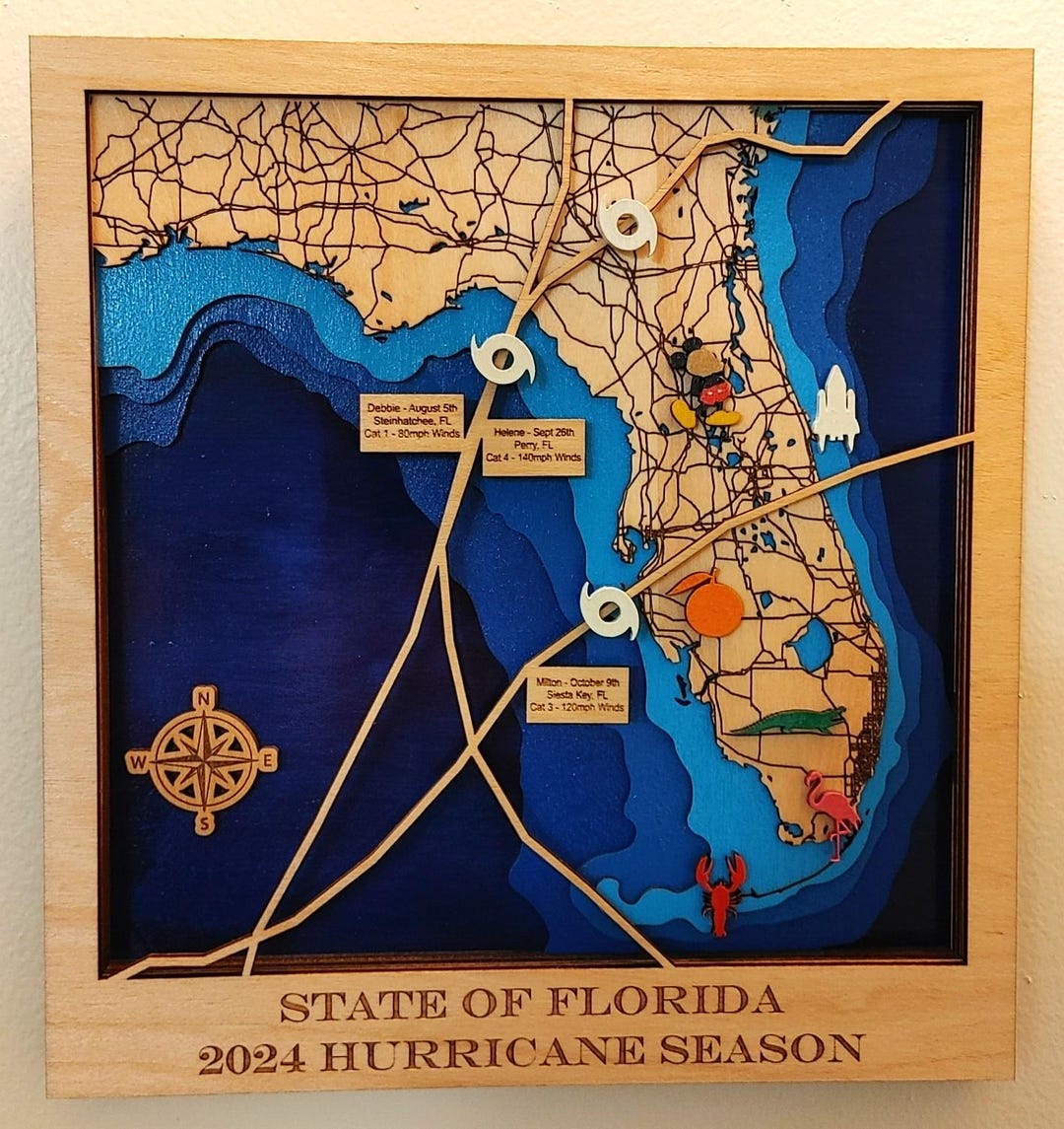 2022 or 2024 Florida Hurricane Season Multi-layer Laser Engraved ...