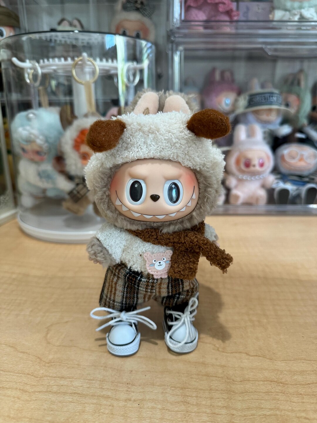 Labubu Clothes / White Brown Fuzzy Set - Etsy