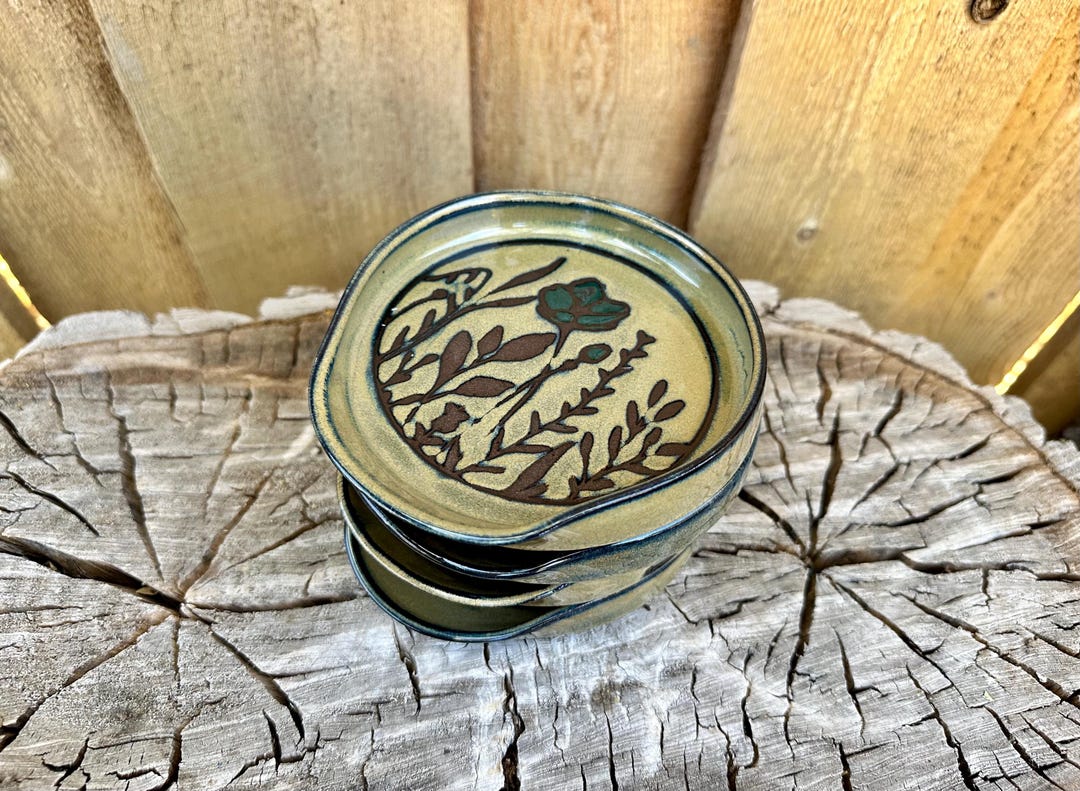 Floral Large Spoon Rest | Handmade Kitchen Ceramic Spoon Rest ...