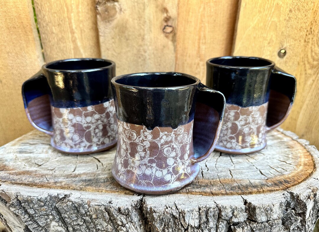Black Pocket Skull Mug Hand-warming Mug Skull Pattern W - Etsy