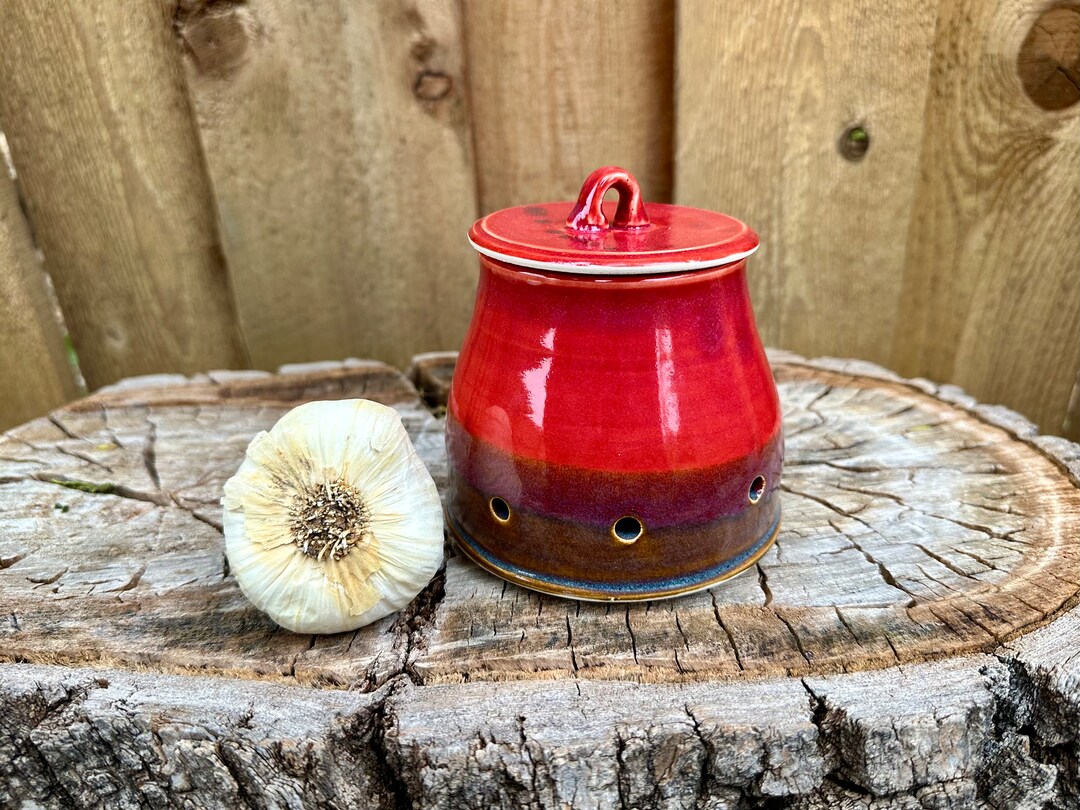 Pink Layered Garlic Keeper | SECONDS | Porcelain Garlic Keeper | Garlic ...