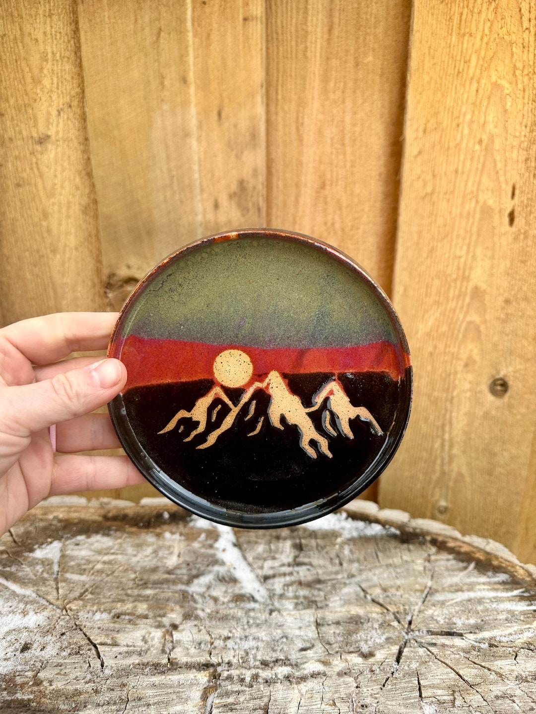 Moon Mtn Sunset Catch All Dish Jewelry Dish Key Holder Entry Way Dish Goto Jewelry Tray Full ...