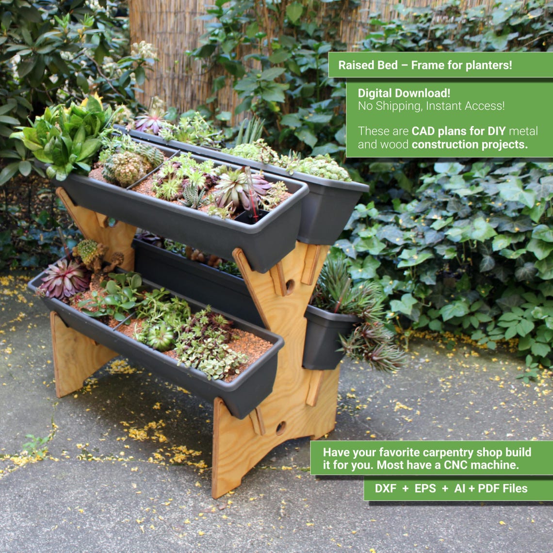 Raised Bed Plywood Frame for Planters | CNC Files in Dxf, Eps, Ai and ...
