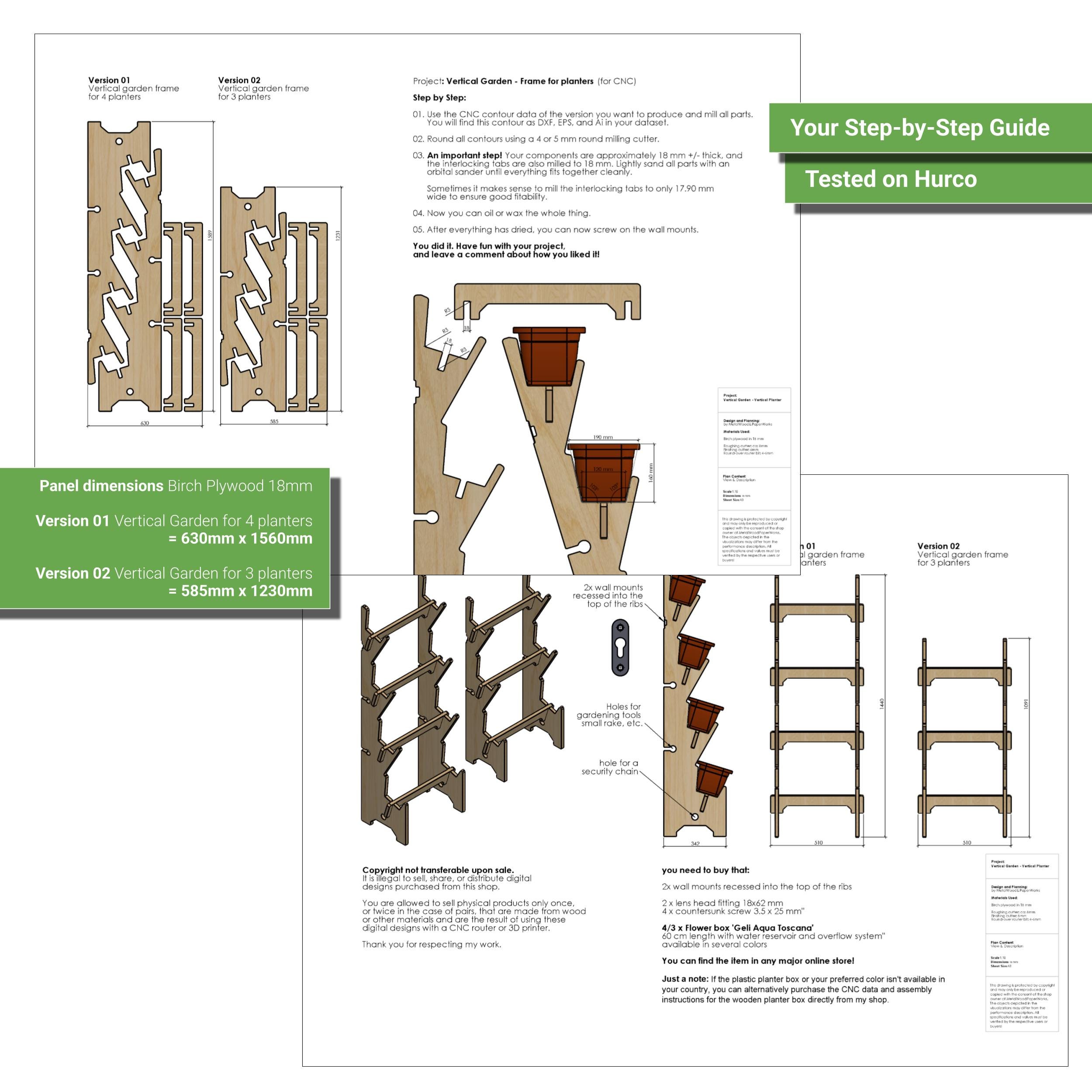 Downloadable CNC Files for Vertical Garden Plywood Frame for Planters ...