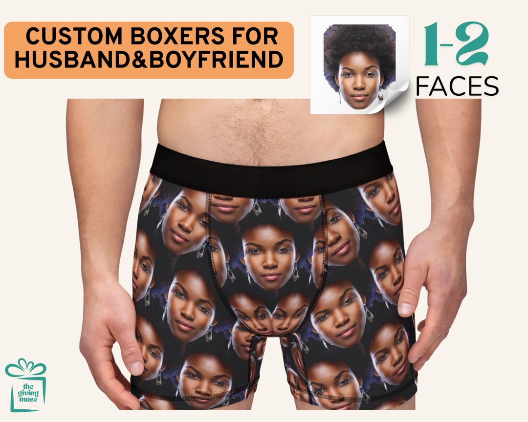Personalized Face Boxers for Men, Custom Photo Underwear, Funny ...