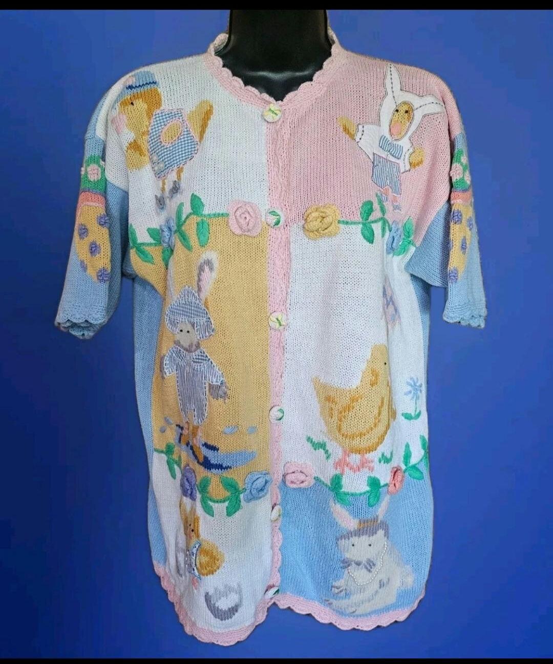 Vintage 1995 Easter Cardigan Sweater: Eagle’s Eye Collectibles, Womens ...