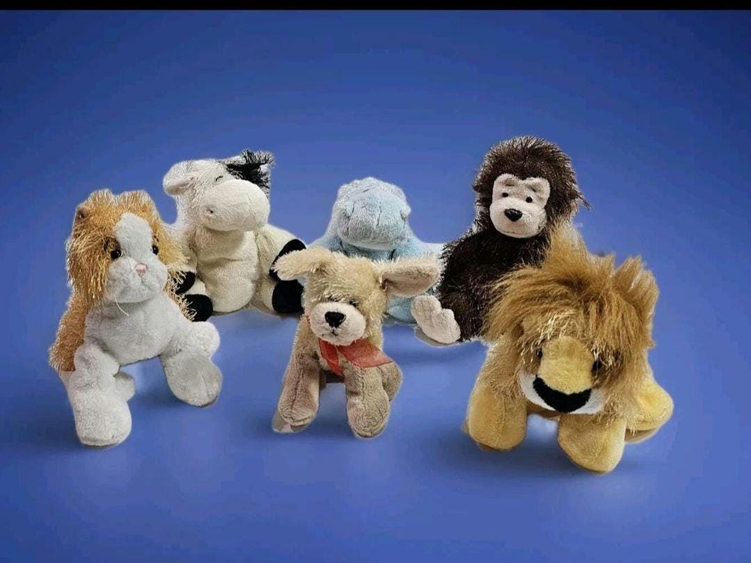 Ganz Webkinz Plush Lot of 6 Cow Monkey Hippo Cat Lion Golden Retriever ...