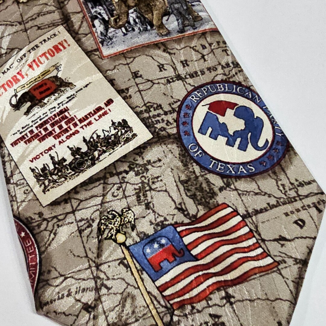 Republican Party Silk Necktie: Patriotic Politics, Tie Tales (3.5x61 ...