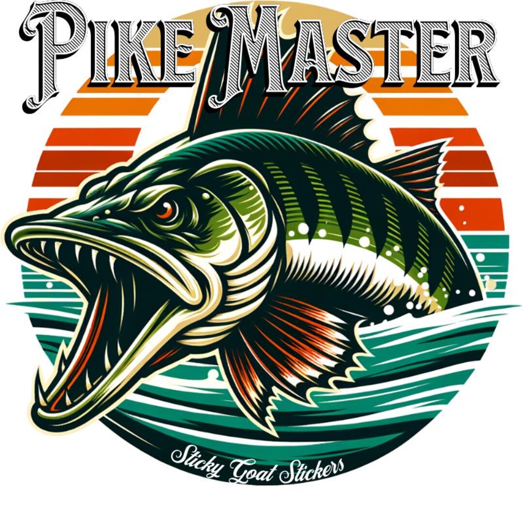Pike Master Kiss-cut Sticker: Fishing Enthusiast Decor - Etsy