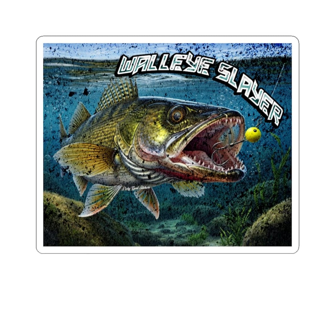 Walleye Slayer Fishing Sticker: Waterproof Vinyl Decal for Outdoors - Etsy