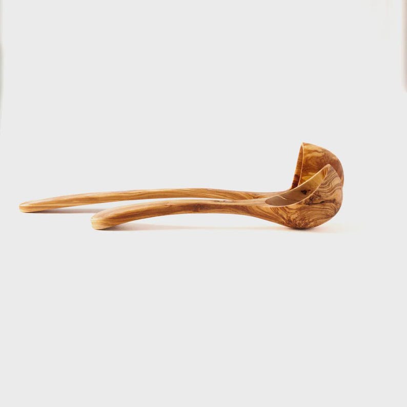Ladle Big Wooden Extra Long Handled Olive Wood Ladle for Stockpots ...