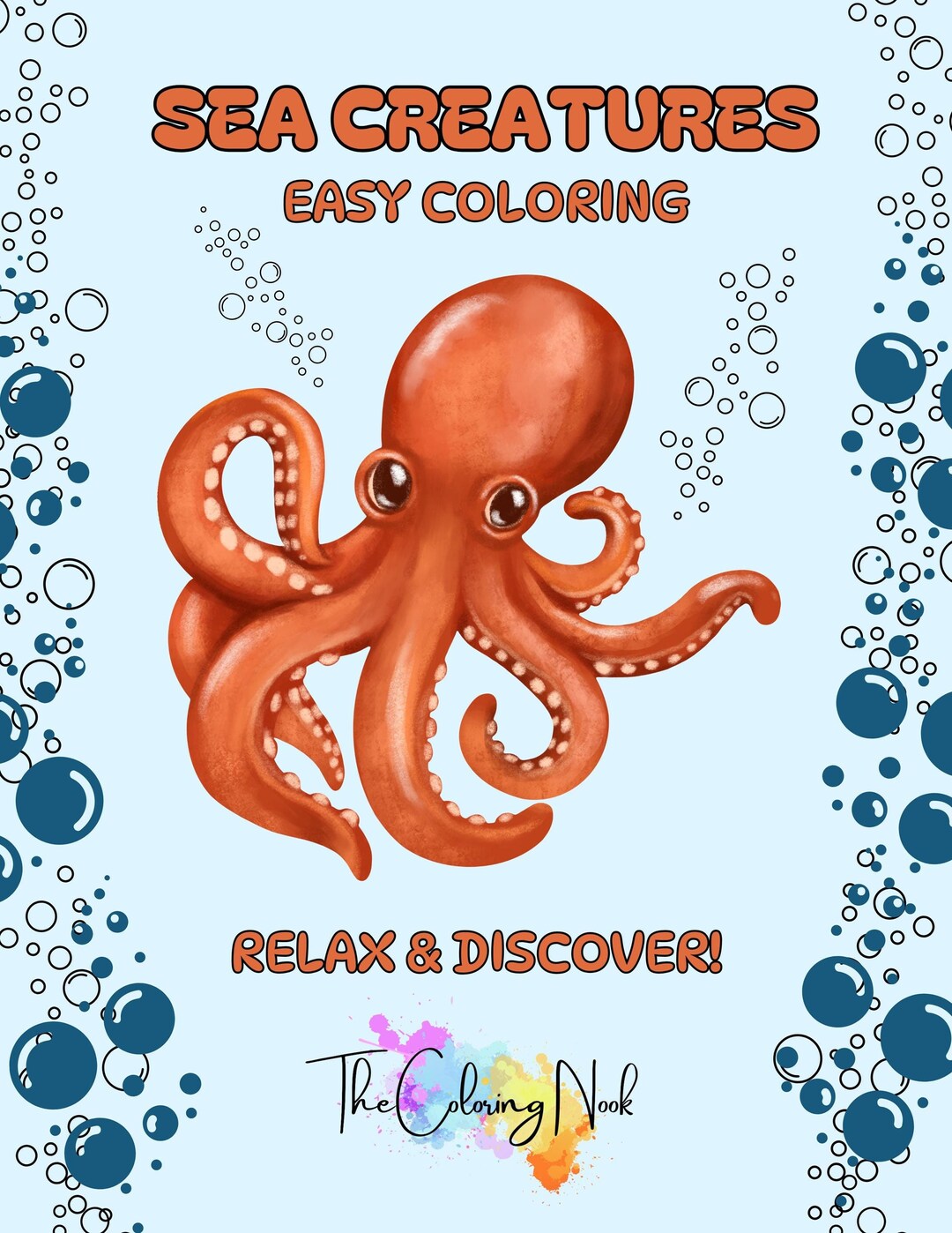 Sea Creatures Coloring Book - Printable Ocean Animal Pages - Digital ...