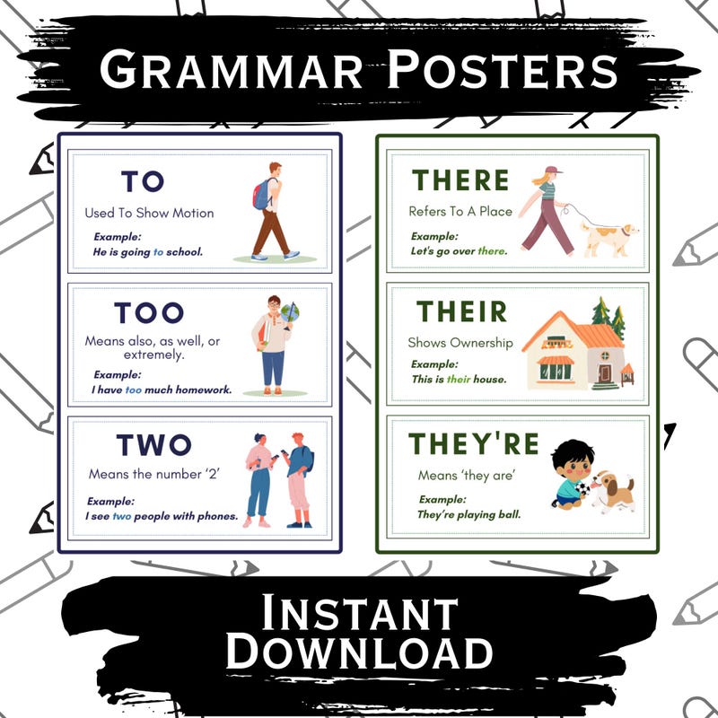 Theyre There Their Poster - Etsy
