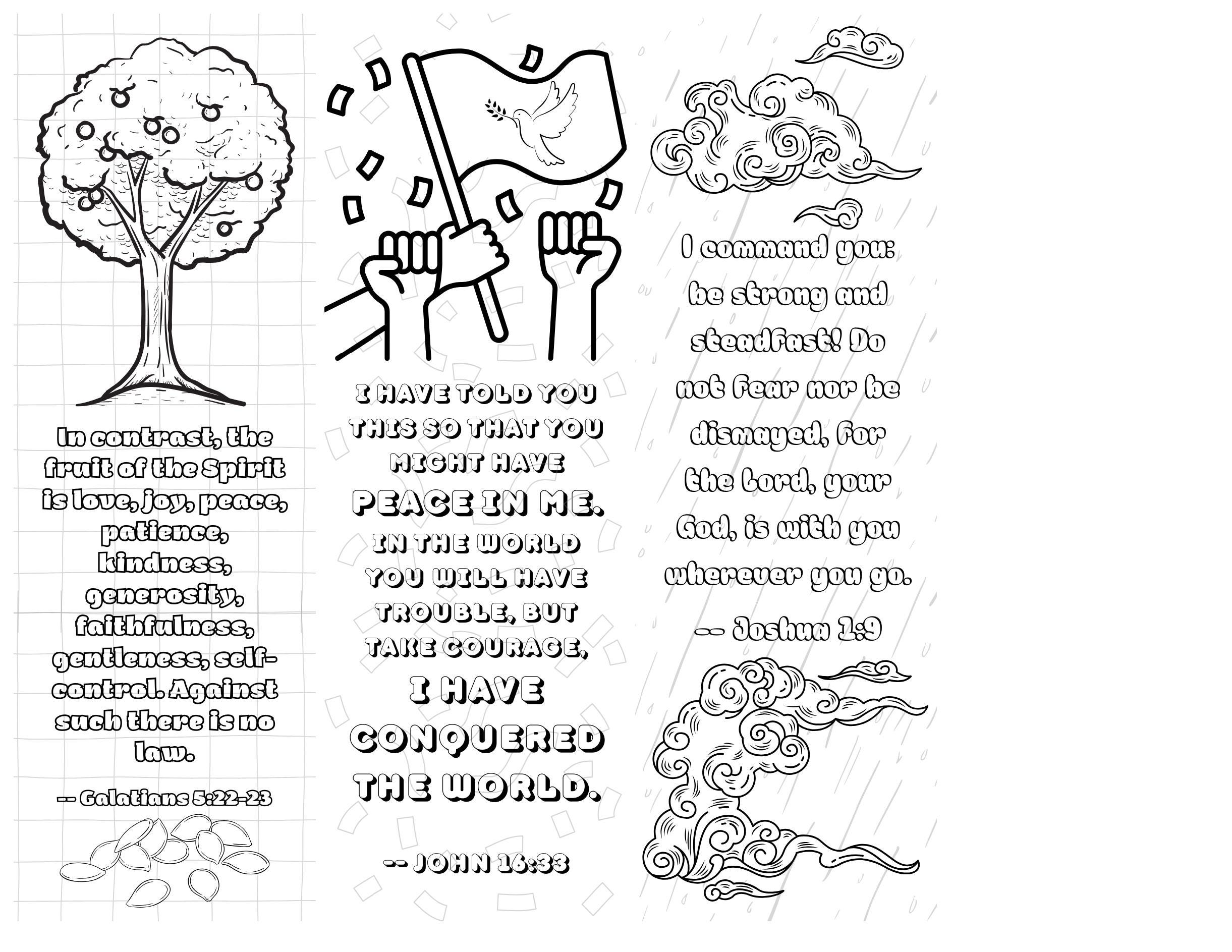 Bible Verse Coloring Bookmarks - Etsy