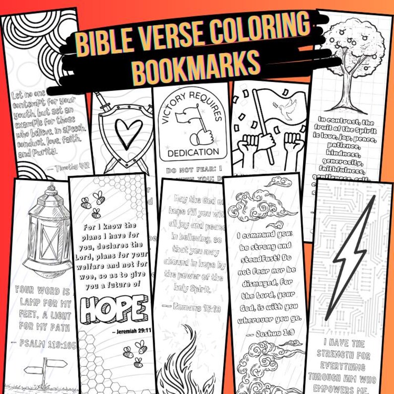 Bible Verse Coloring Bookmarks - Etsy