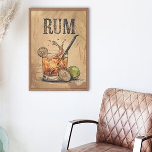 Rum Wall Art Print - Digital Download | Rustic Bar Decor & Man Cave ...