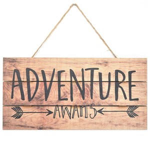 Adventure Awaits Wooden Plank Sign 5x10 - Etsy