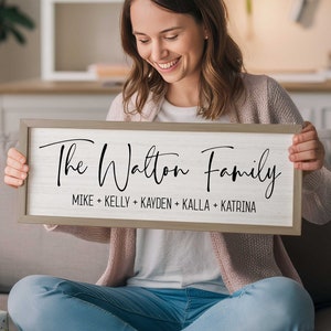 Personalized Family Name Sign - Custom Framed Sign With Last Name and ...