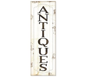 Antiques Vintage Look Sign, Shabby Chic ,antique Wall Decor, Flea ...