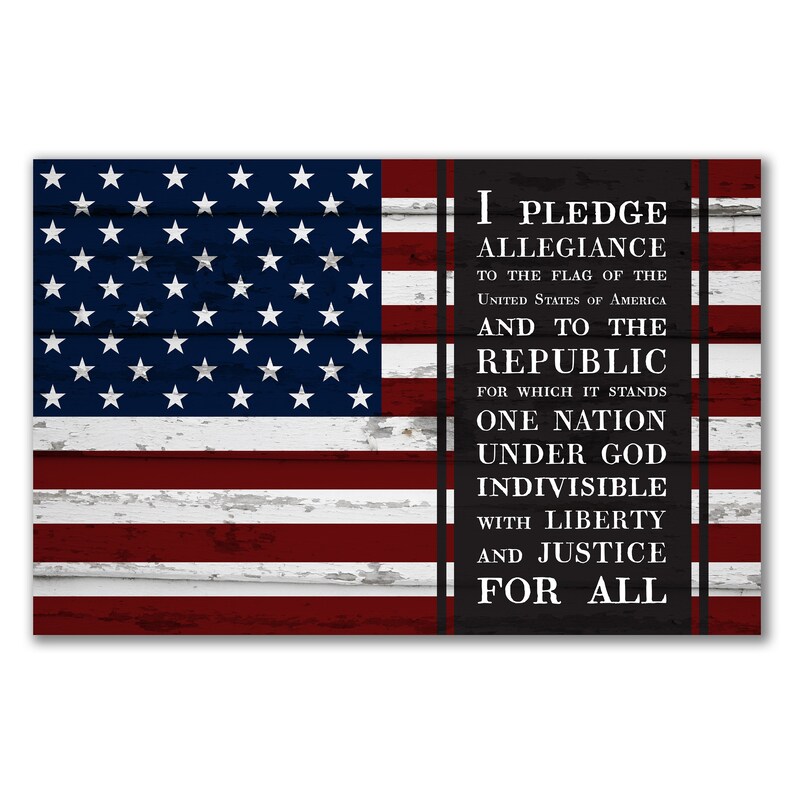 I Pledge Allegiance Farmhouse Style Wood Wall Decor Sign - Available in ...