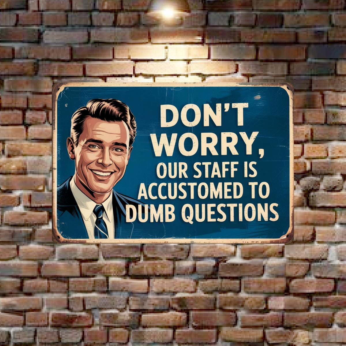 Don’t Worry Dumb Questions Sign – 8x12 Funny Vintage Office Metal Wall ...