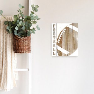 Football Wood Print Farmhouse Style Wood Wall Decor Sign - Etsy
