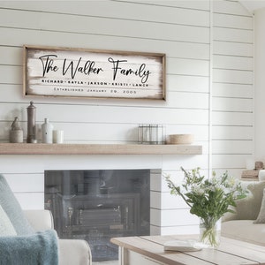 Personalized Printed Framed Family Name Sign With First Names (framed ...