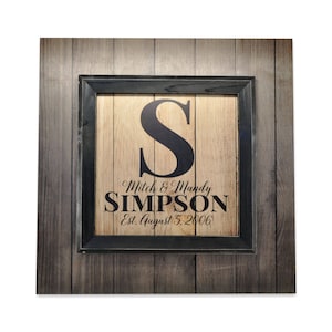Personalized Printed Wood Family Name Sign With Established Date 22x22 ...