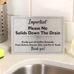 No Food Down the Sink Signs - Etsy