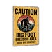 Caution Bigfoot Breeding Area Sign – Funny Sasquatch Warning Metal Wall ...