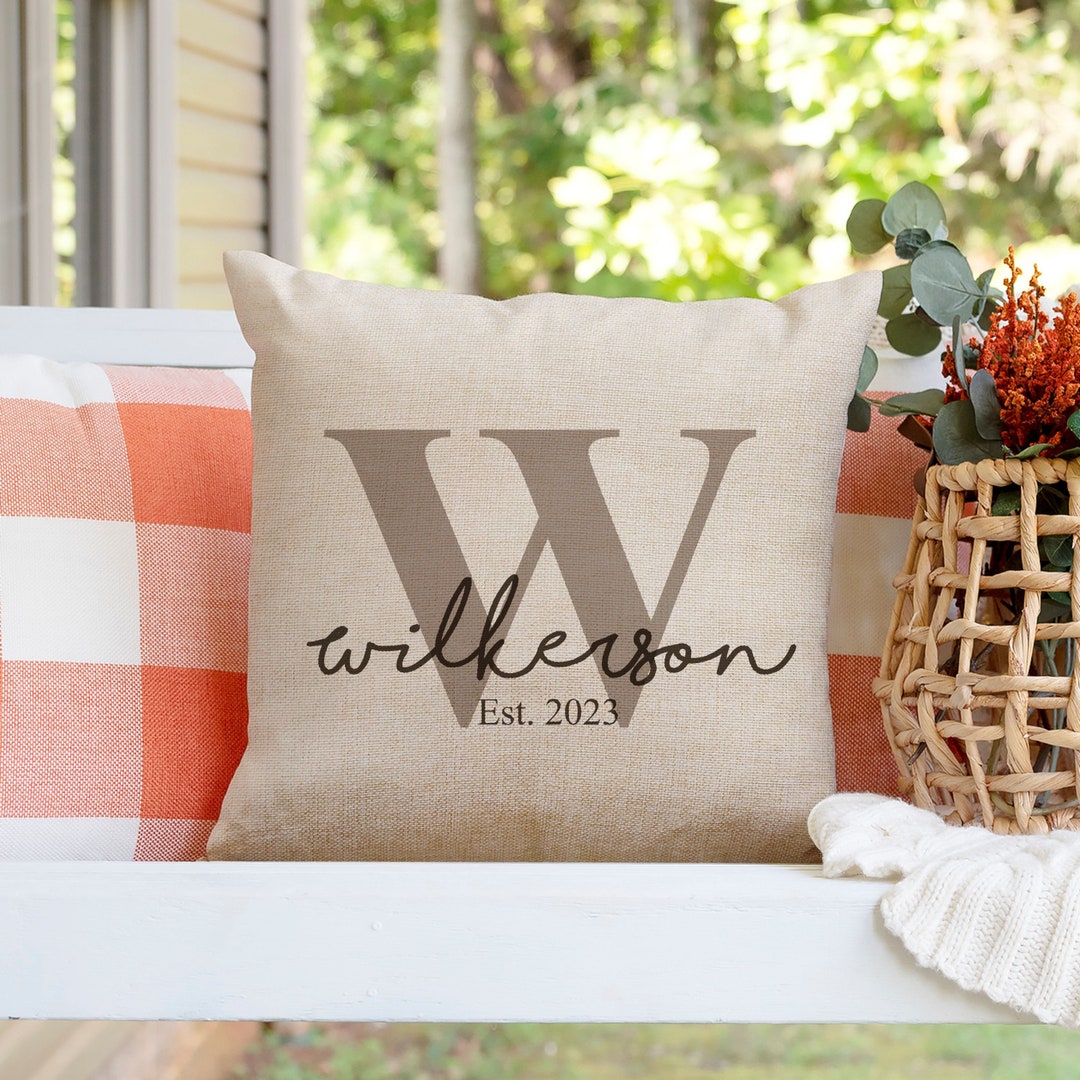 16x16 Personalized Monogram Throw Pillow Custom Printed Cushion Cover ...