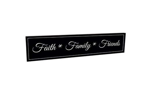 Faith Family and Friends Carved Wood Sign 5x24 - Etsy
