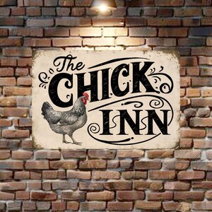 Vintage-style "the Chick Inn" Sign - Rustic Farmhouse Decor With ...