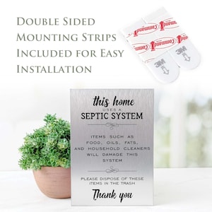 Brushed Aluminum Sign - Septic System Notice - Ideal for Hotels and ...