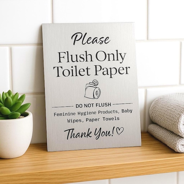 Please Flush the Toilet Sign - Etsy