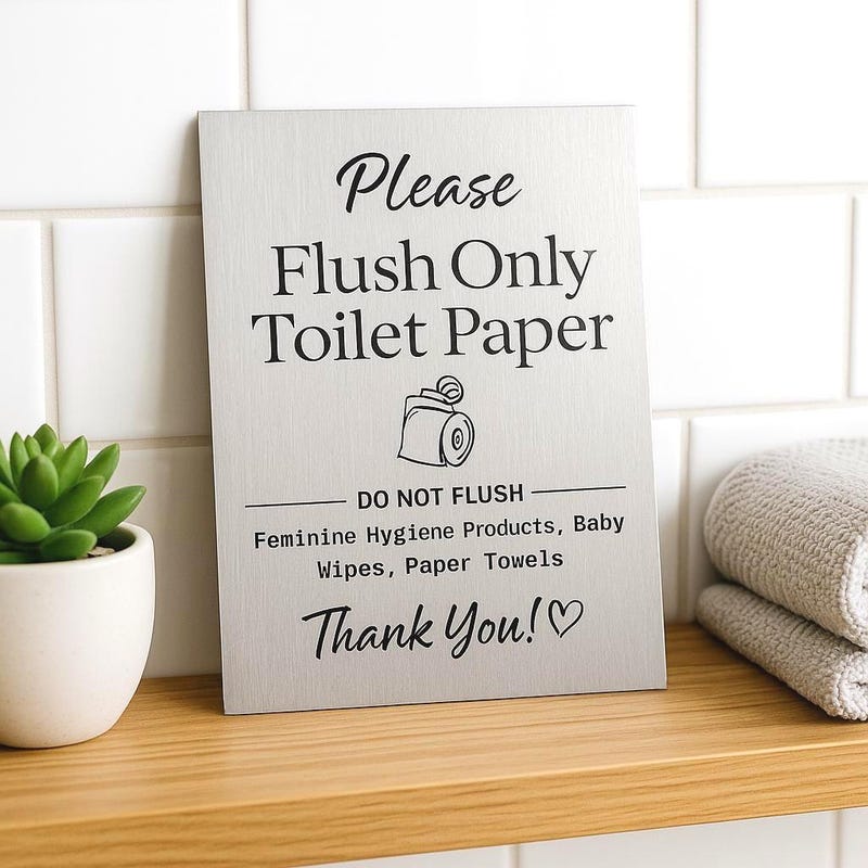 Please Flush the Toilet Sign - Etsy