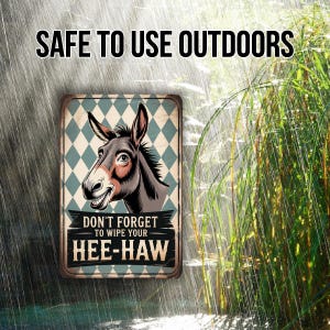 Funny Donkey Bathroom Sign – “don’t Forget to Wipe Your Hee-haw” Rustic ...