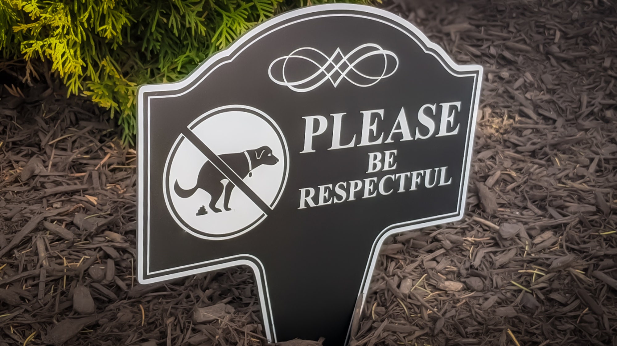 No Dog Pooping Please Be Respectful Aluminum Yard Sign 10x14 (available ...