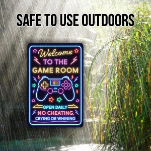 Vibrant Neon "welcome to the Game Room" Sign - Playful and Inviting ...