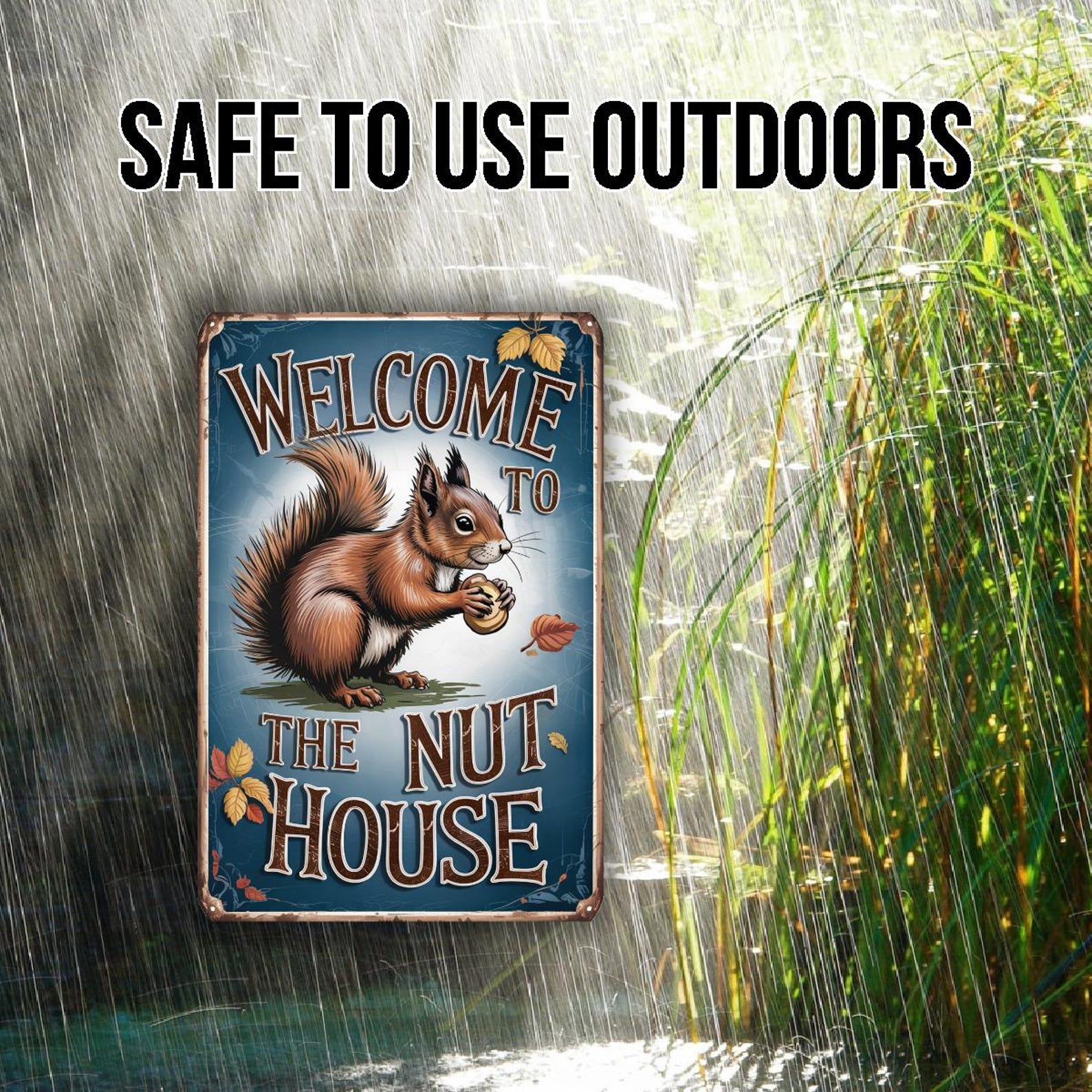 Welcome to the Nut House Sign – 8x12 Vintage Squirrel Metal Wall Art ...