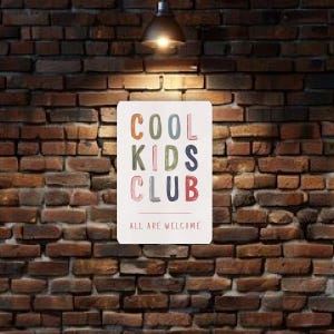Playful "cool Kids Club - All Are Welcome" Sign - Colorful Handwritten ...