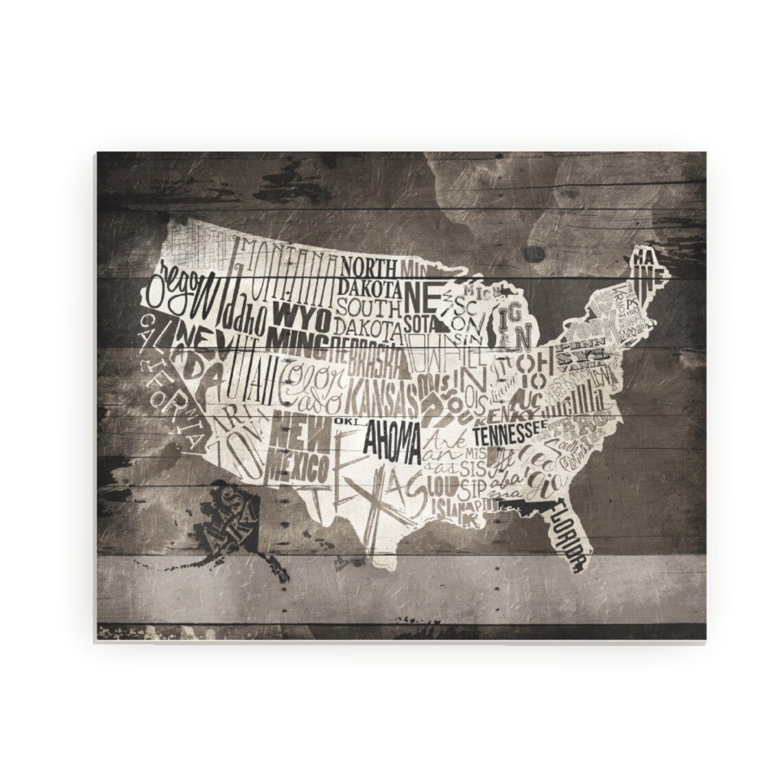 USA Map Rustic Plank Farmhouse Style Wood Wall Decor Sign - Etsy