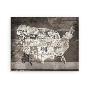 USA Map Rustic Plank Farmhouse Style Wall Decor Sign - Available in ...