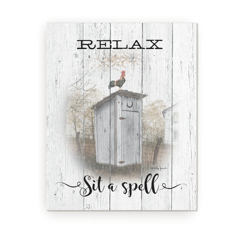 Relax and Sit A Spell Outhouse Funny Bathroom Wall Decor Sign ...