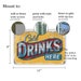 Vintage-style "cold Drinks Here" Sign - Rustic Yellow and Blue Wall ...